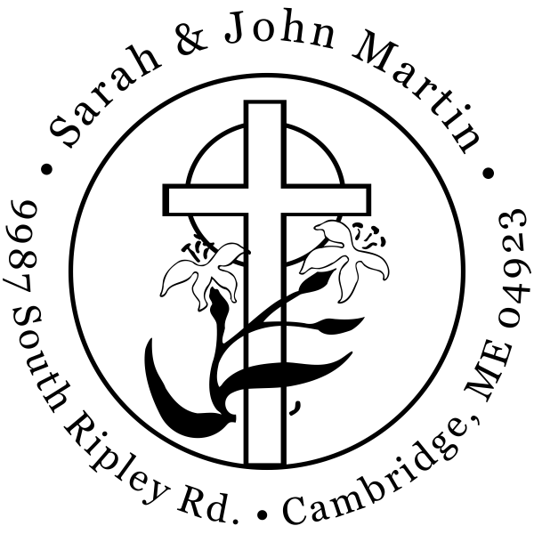 Easter Lily Around a Cross Address Stamp - 904 Custom
