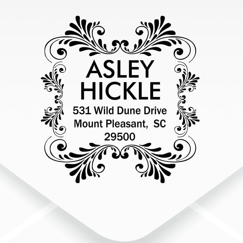 Hickle Curves Square Address Stamp - Simply Stamps