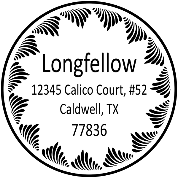 Longfellow Swirl Border Address Stamp - Simply Stamps