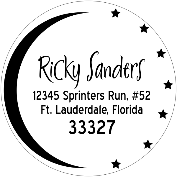 Moon and Stars Return Address Stamp - Simply Stamps