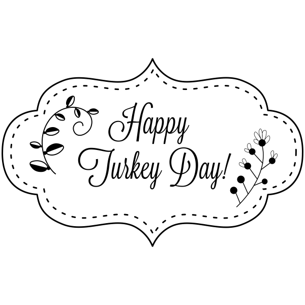 Happy Turkey Day! Stitched Craft Stamp - Simply Stamps