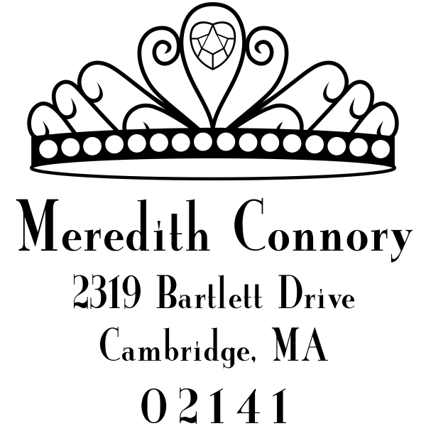 Princess Crown Return Address Stamp - Simply Stamps