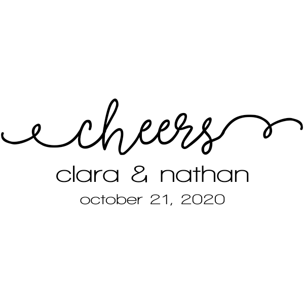 Cheers Wedding Date Rubber Stamp - Simply Stamps