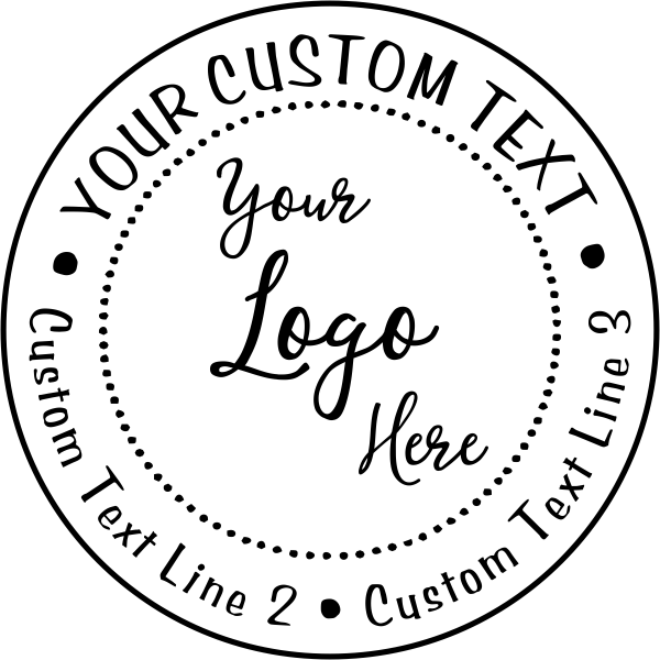 Custom Round Logo Stamp with Border & Custom Text - Self-Inking, Pre ...