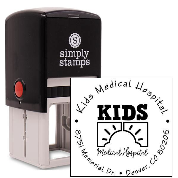 Children Hospital Custom Logo Round Address Stamp - Simply Stamps
