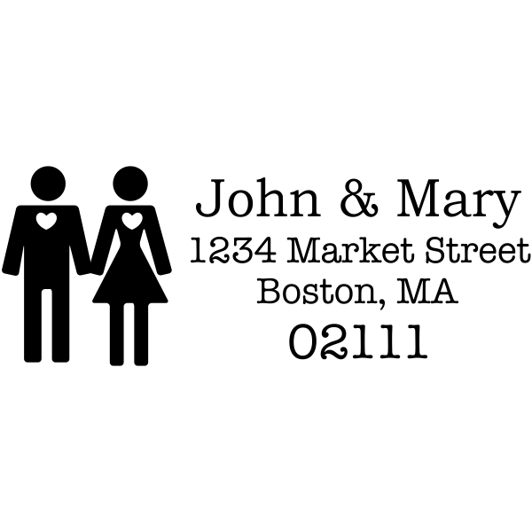 Custom Married Couple Icon Address Stamp - Simply Stamps