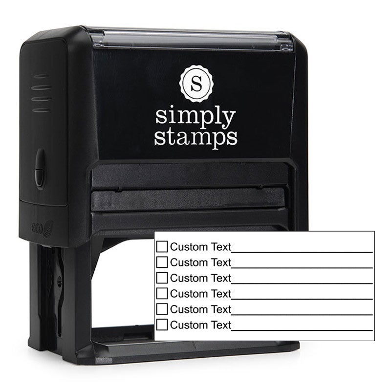 6 Line Custom Rubber Stamp with Box Form