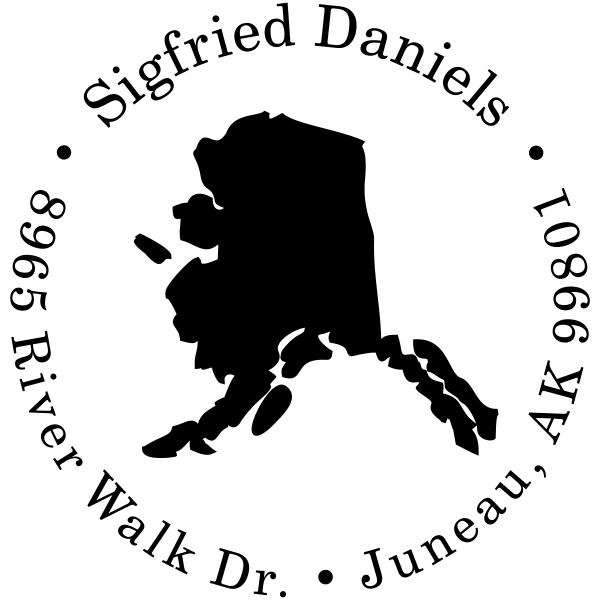 Alaska Round Address Stamp - Simply Stamps
