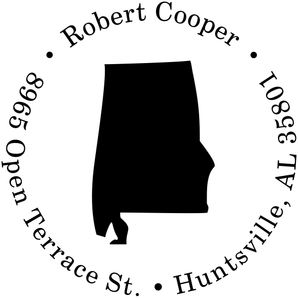 Alabama Round Address Stamp - Simply Stamps