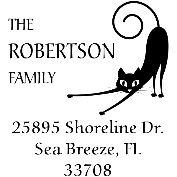 Spastic Cat Address Stamp Cat Stamps - Simply Stamps