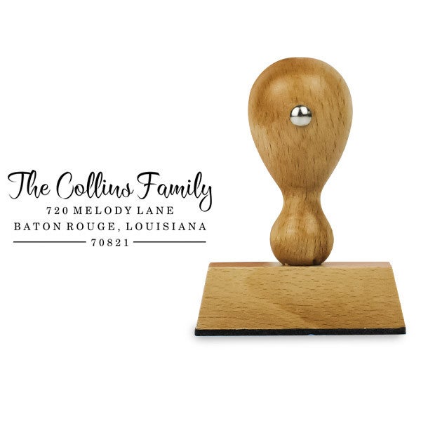 Custom European Style Address Stamp, 3 Line Couple Return Address ...
