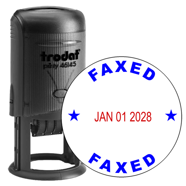 Round Self-Inking Faxed Date Stamp | Simply Stamps