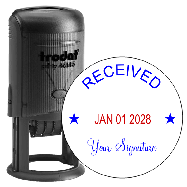 Self-Inking Signature Stamp with Custom Text and Dater | Simply Stamps