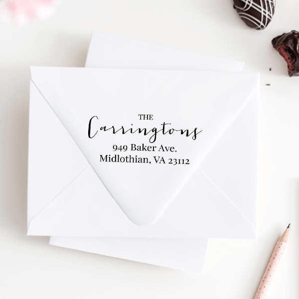 Delicate Calligraphy Wedding Address Stamp - Simply Stamps