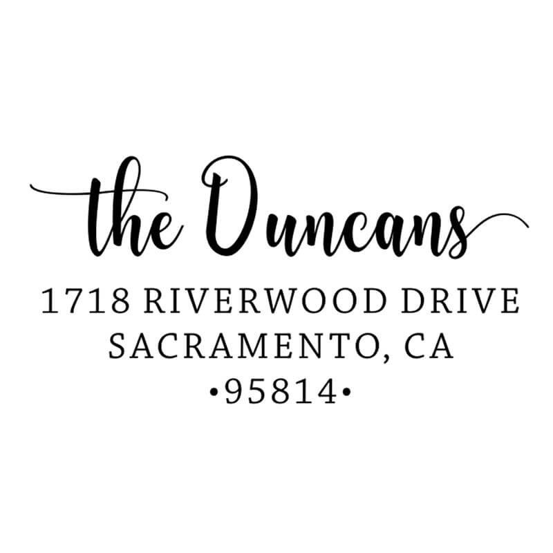 Duncan Script Address Stamp - Cursive Name - Simply Stamps