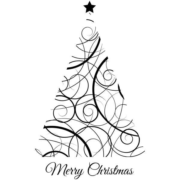 Modern Swirls Christmas Tree Craft Stamp - Simply Stamps