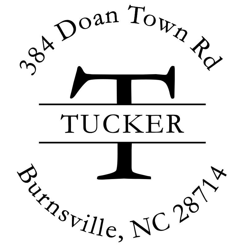 Letter Return Address Stamp - Round Design - Simply Stamps