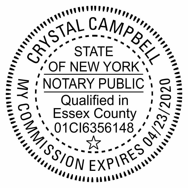 Round New York Notary with County and Expiration Stamp | Simply Stamps