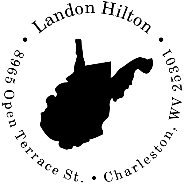 West Virginia Round Address Stamp - Simply Stamps