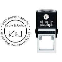 First Names Initials Round Address Stamp - Simply Stamps