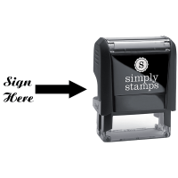 Sign Here Script Font Self Inking Stamp | Simply Stamps