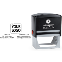 Rectangle Logo Stamp with Contact Information - Simply Stamps