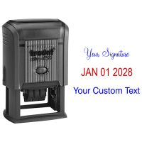 Self-Inking Signature Stamp with Custom Text and Dater | Simply Stamps