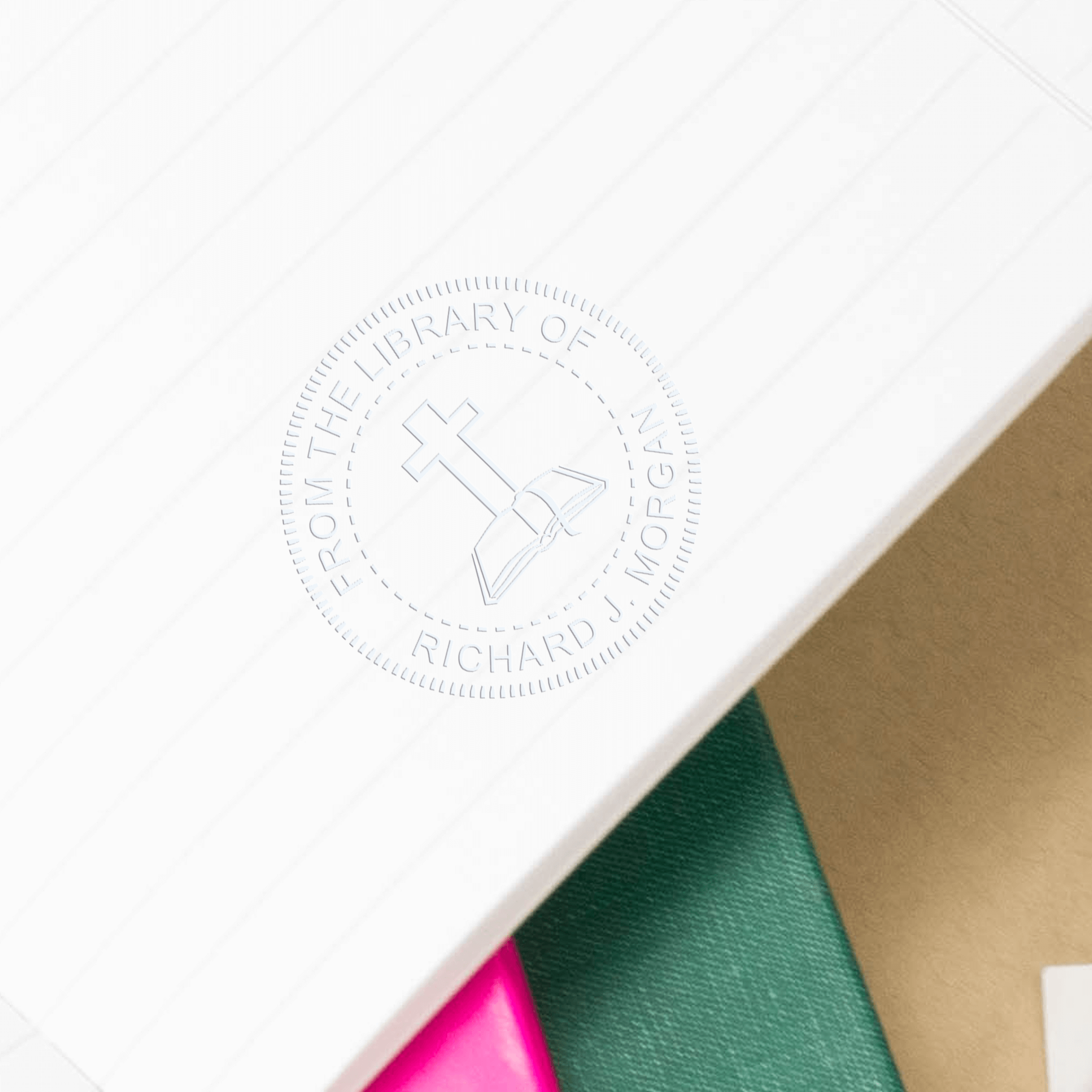 Round Open Book Library Stamp - Simply Stamps