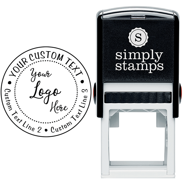 Square & Round Logo Stamp, Small - Wood Handle - Simply Stamps