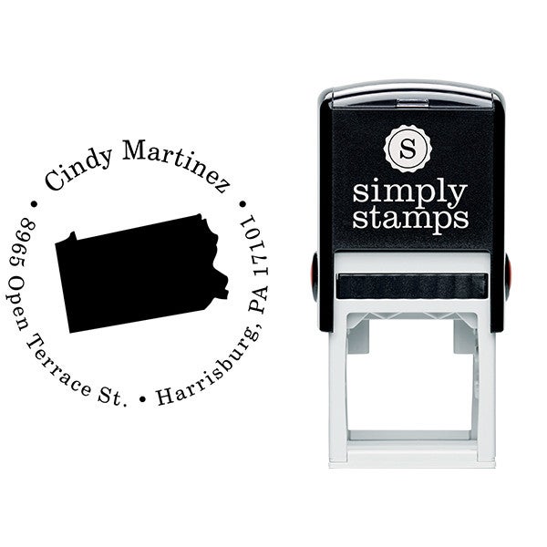 Pennsylvania Round Address Stamp - Simply Stamps