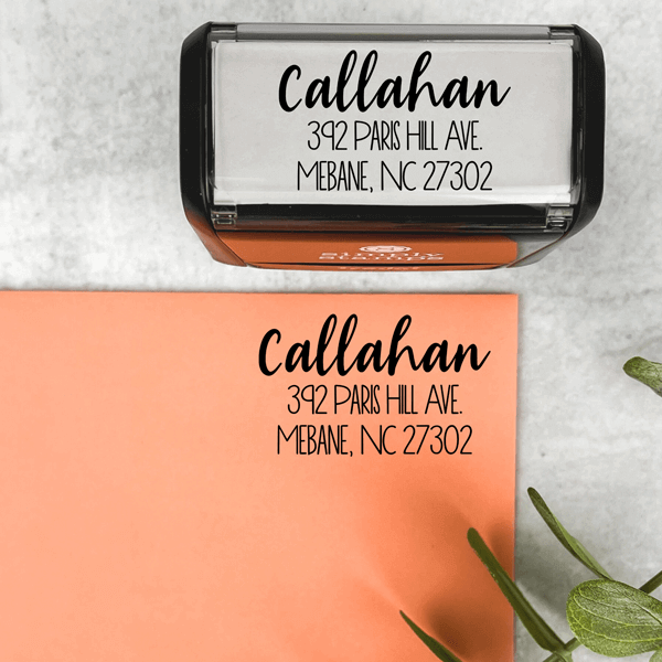 Script Condensed Address Stamp - Simply Stamps