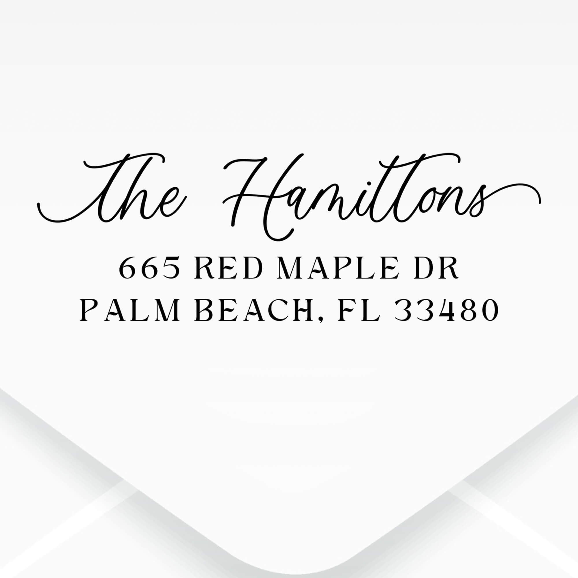 Return Address Stamp, Elegant Script, Self Inking