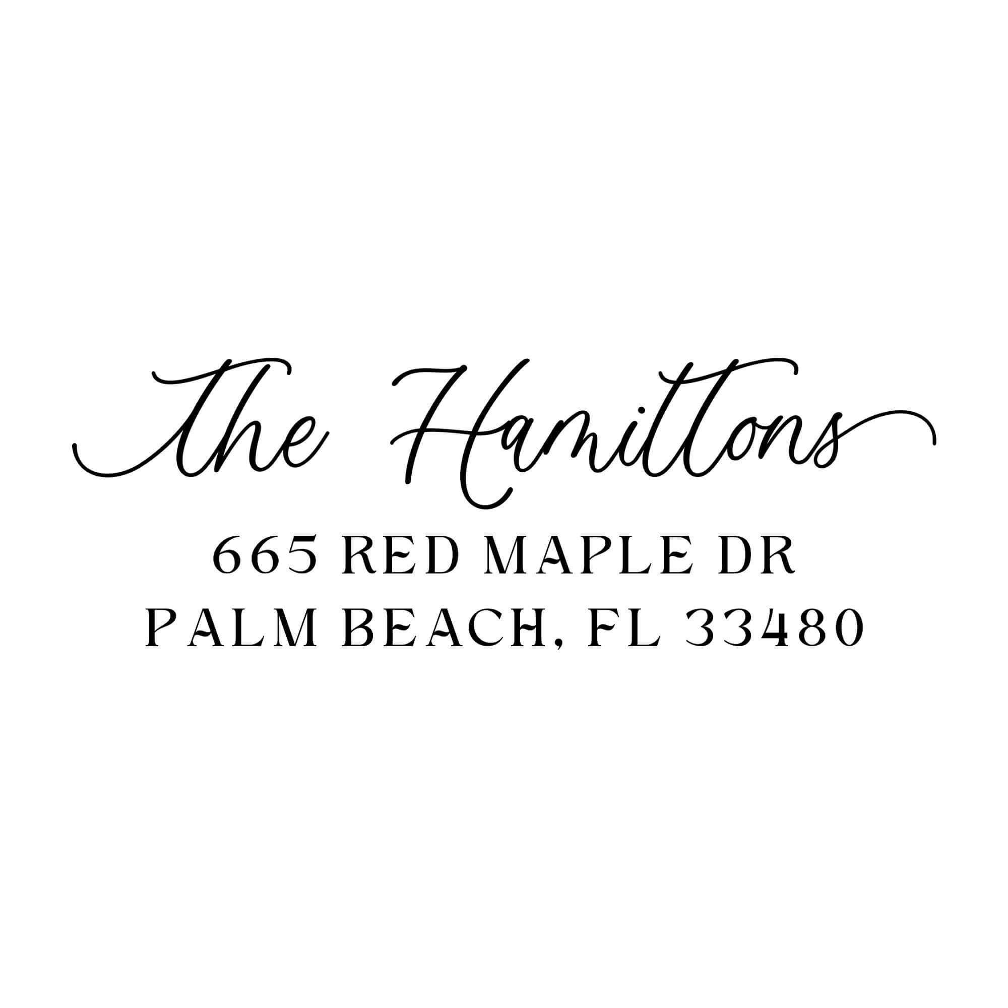 Return Address Stamp, Elegant Script, Self Inking