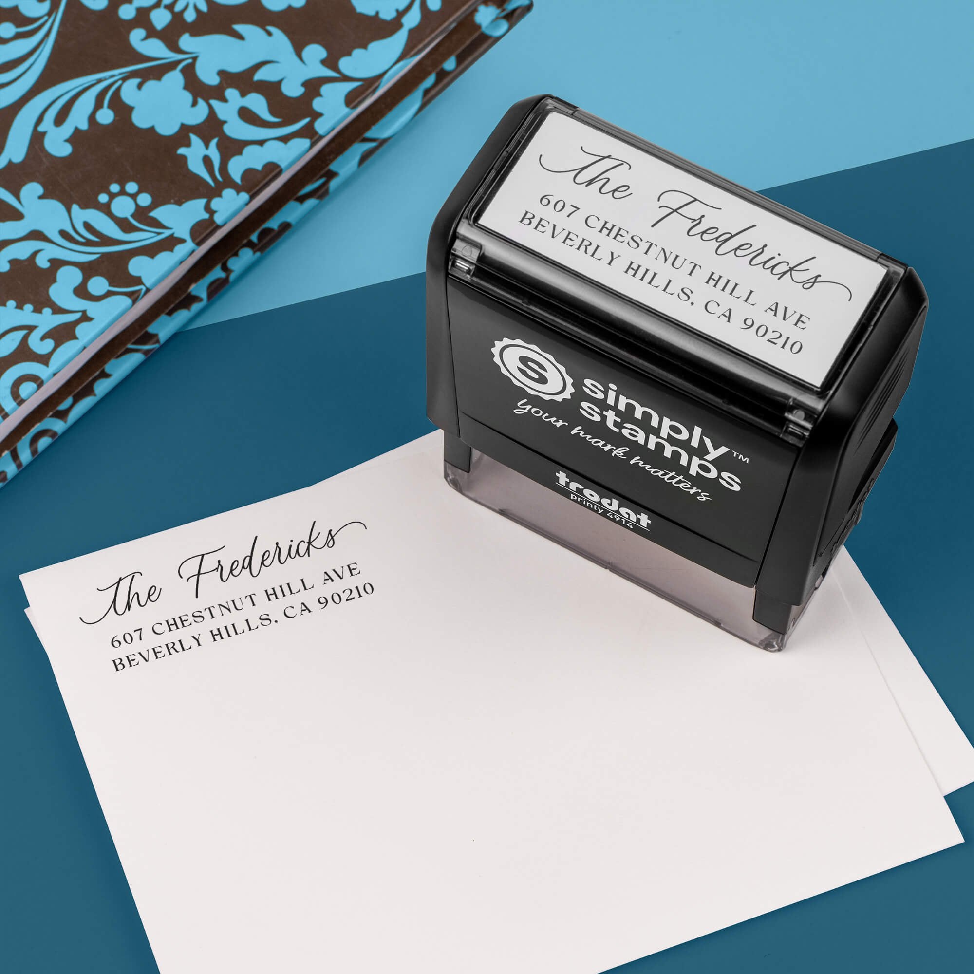 Return Address Stamp, Elegant Script, Self Inking