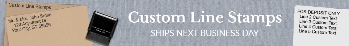 Custom Line Address Stamps, Simple Text Only - Simply Stamps